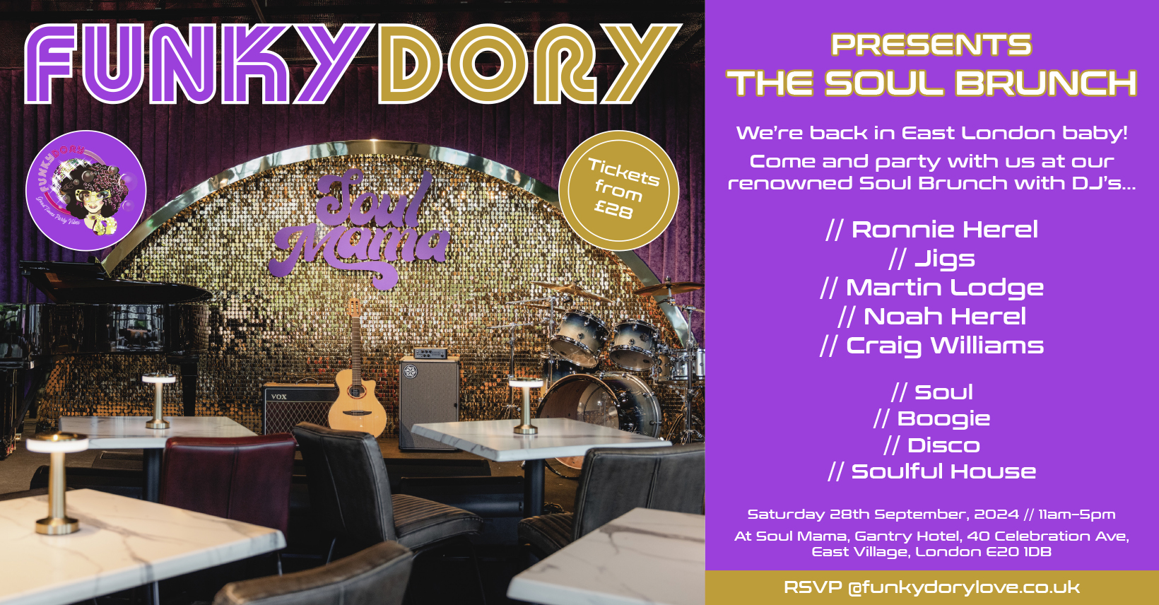 Funky Dory presents The Soul Brunch - 28th Sept
